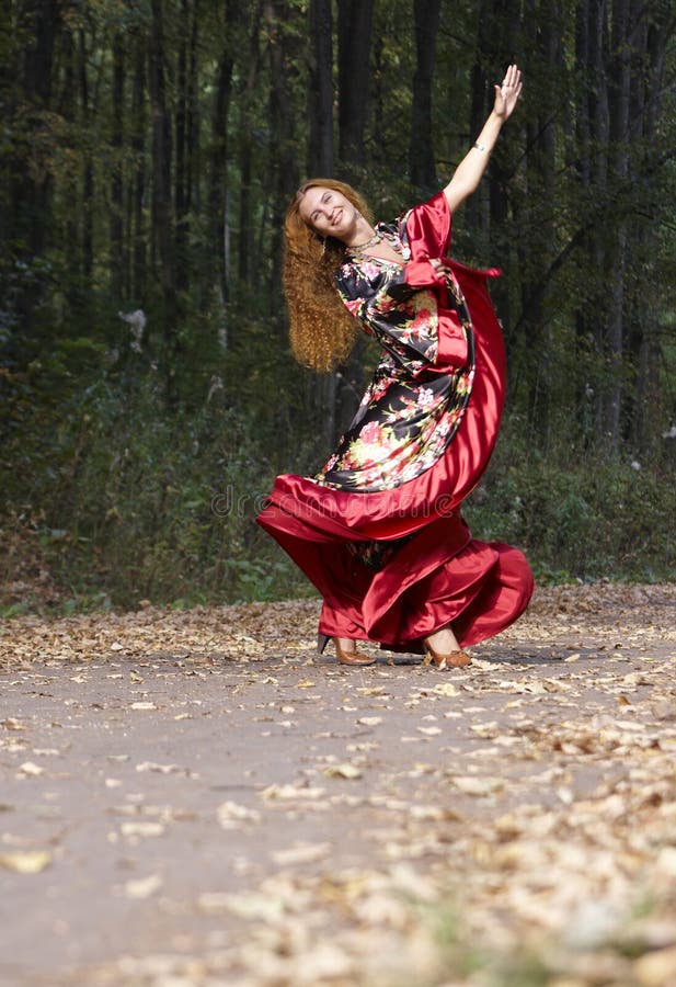 Beautiful Ginger-haired Girl in Gypsy Suit Stock Photo - Image of lock ...