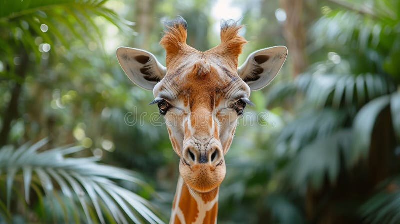 A Beautiful Giraffe Looks at the Camera Stock Image - Image of neck ...