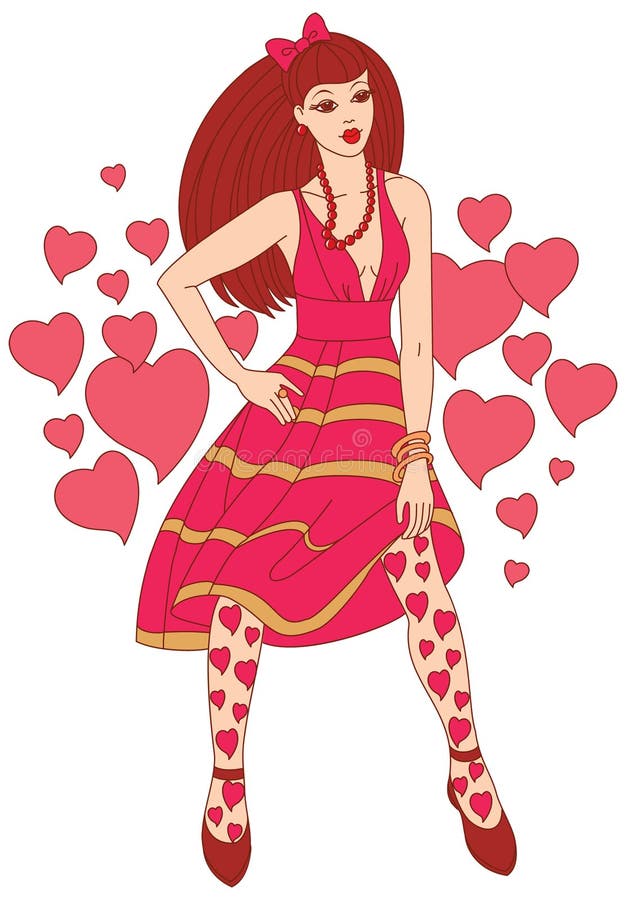 Pin-up girl-bunny stock vector. Illustration of beauty - 14421402