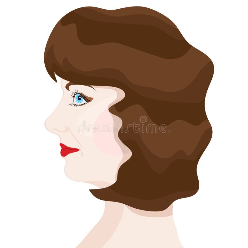Portrait Of An Attractive Girl With Blue Eyes Stock Vector