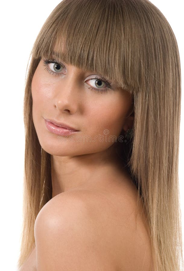 Beautiful Girl in Profile with Long Hair Stock Photo - Image of ...