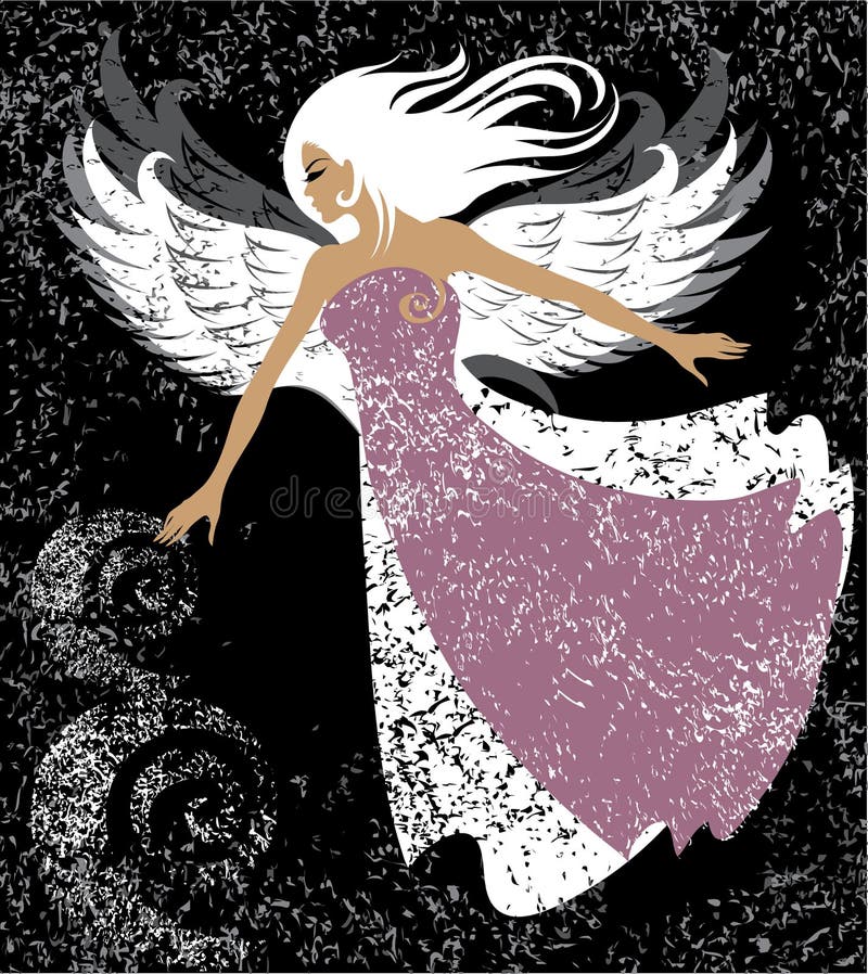Beautiful blond girl angel stock vector. Illustration of style - 23381976
