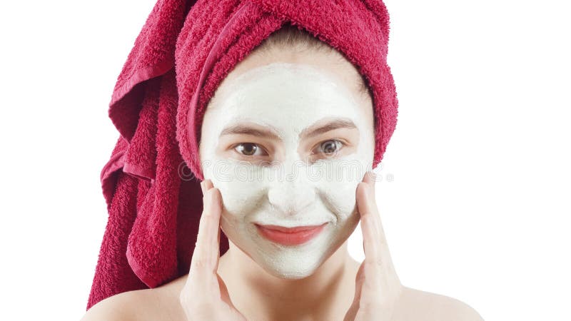 Beautiful Girl Applying Beauty Face Mask Stock Photo - Image of ...
