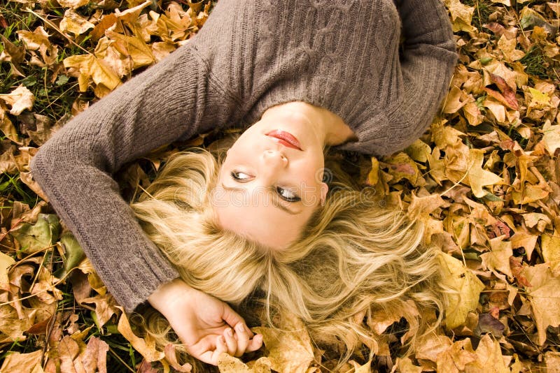 Beautiful Girl in the Autumn Fall Stock Image - Image of attractive ...
