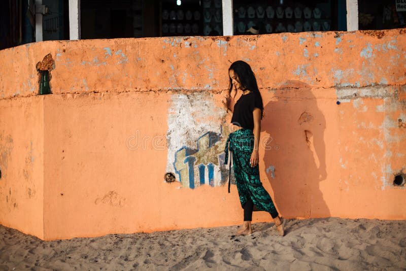 Beautiful Girl in Beach in Goa, India. Stock Photo - Image of accessory ...