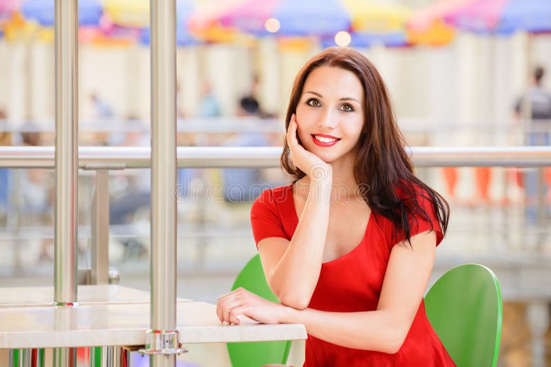 Beautiful Girl Behind Table Stock Image - Image of lively, european ...