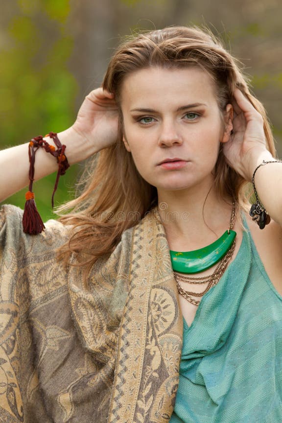 Beautiful Girl in Boho Style Stock Image - Image of vintage, bohemian ...