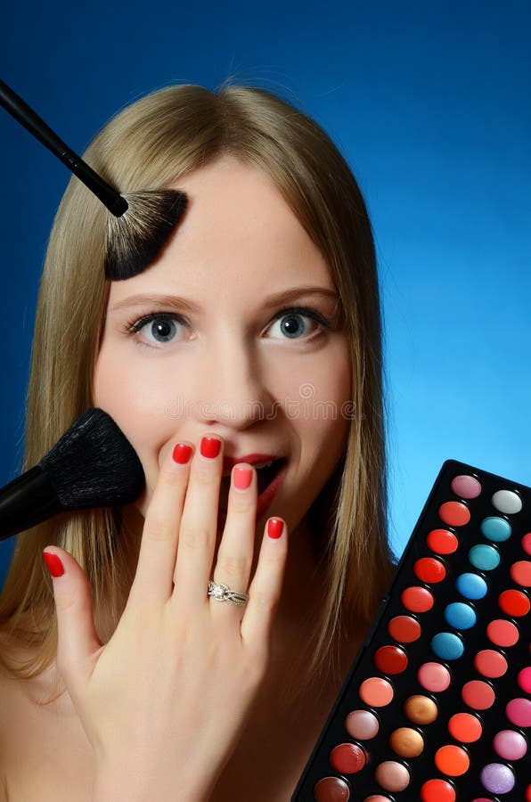 Young Beautiful Girl with Make-up Stock Image - Image of body, beauty ...