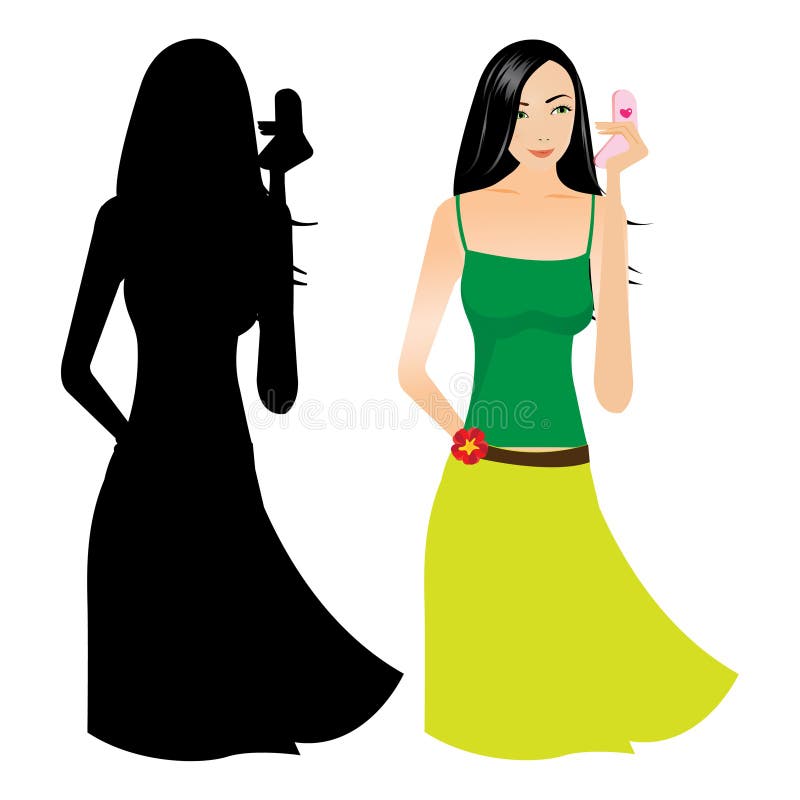 Beautiful Girl Calling a Contact Stock Vector - Illustration of ...