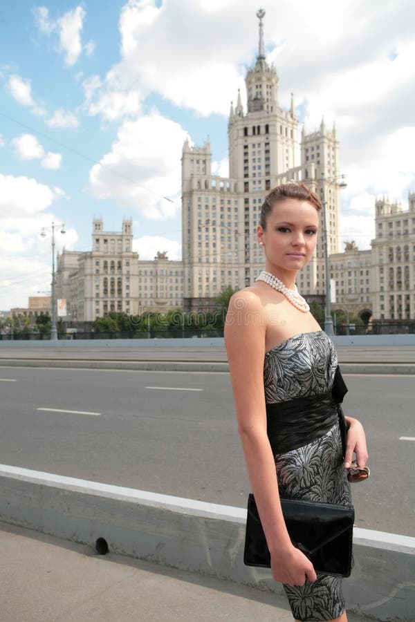 Beautiful Girl in Capital City Stock Image - Image of dress, neck: 5712573