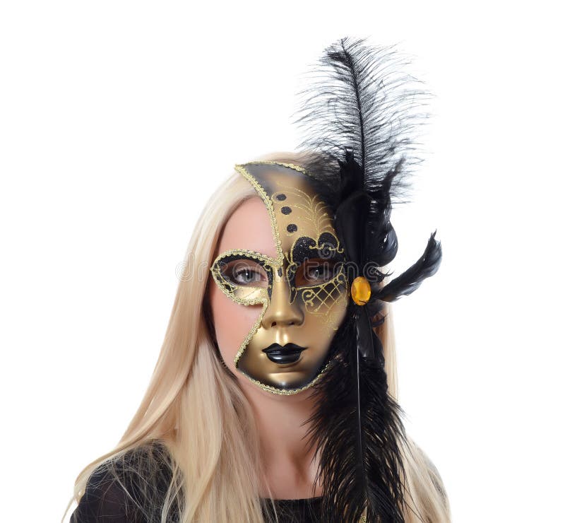 The Beautiful Girl in Carnival Mask Stock Photo - Image of celebrate ...