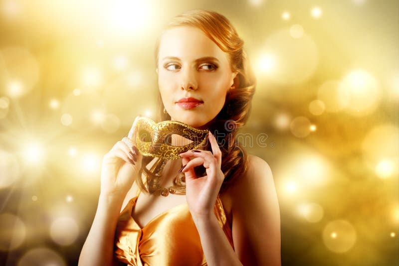 Beautiful Girl in Carnival Mask Stock Image - Image of mysterious ...
