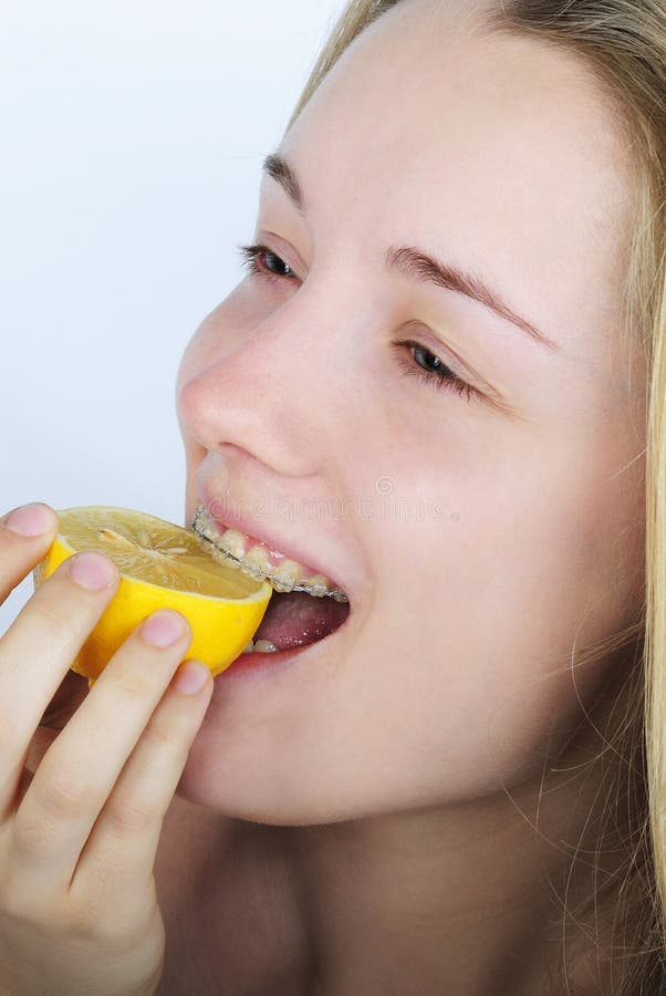 Beautiful girl with citrus stock photo. Image of girl - 31382770