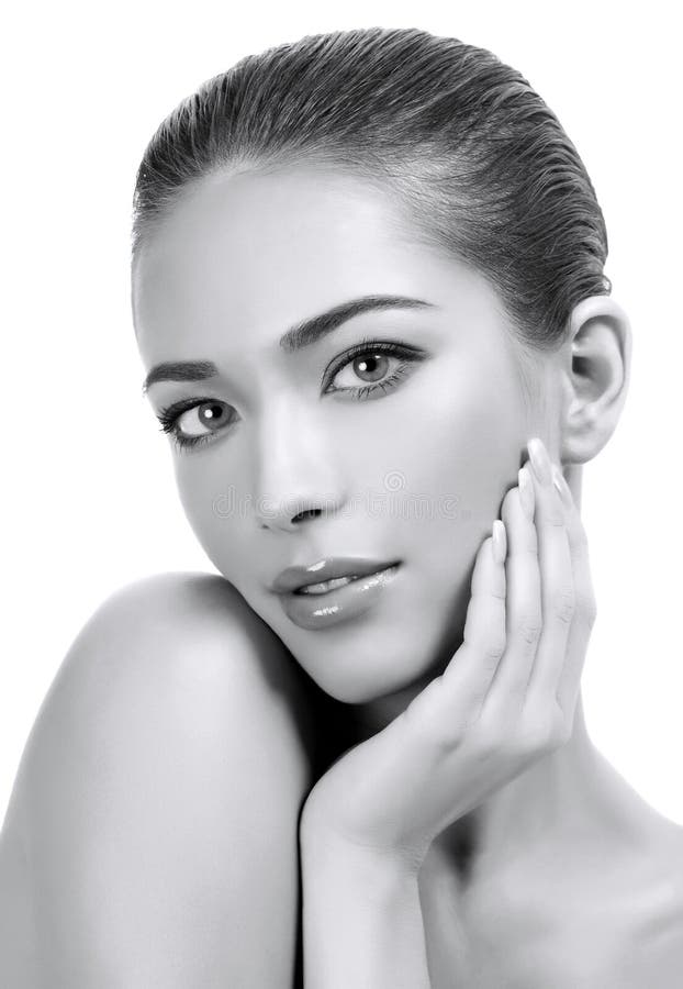 Young Female with Clean Fresh Skin Stock Photo - Image of human, eyes ...