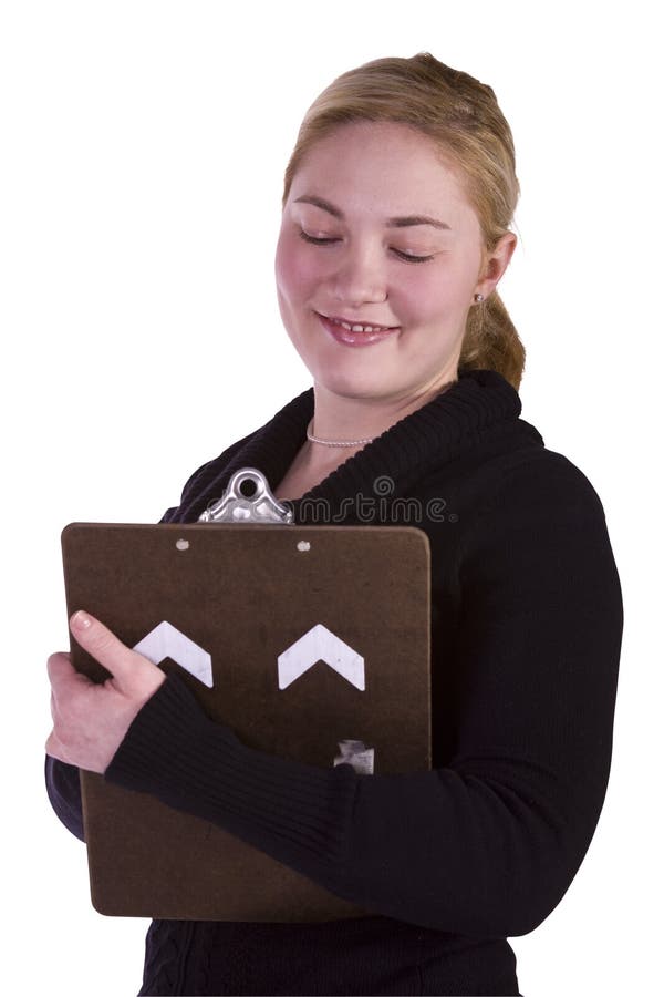 Beautiful Girl with a Clipboard Stock Image - Image of professional ...