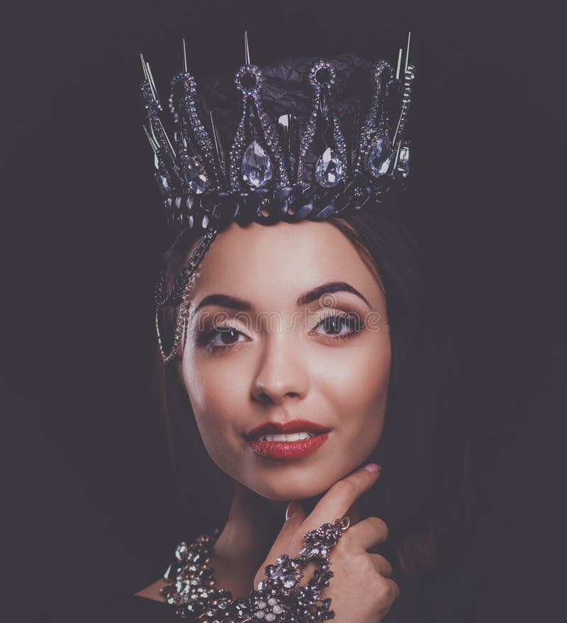 Beautiful girl in a crown stock photo. Image of lipstick - 78590082