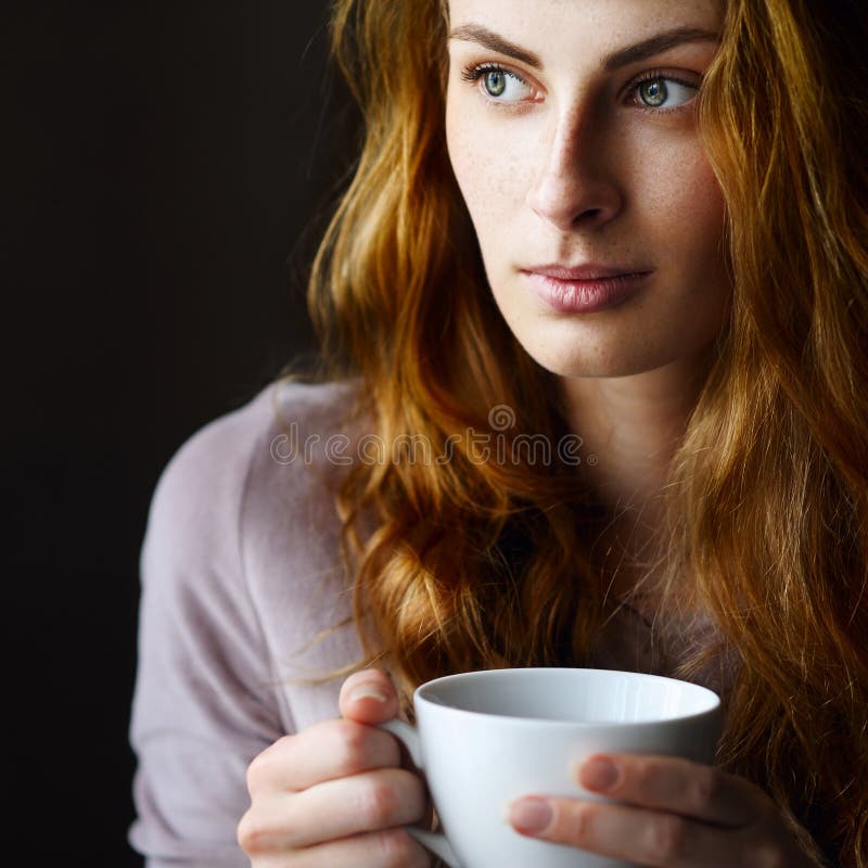 Beautiful Girl with a Cup in Her Hands Stock Image - Image of chinese ...