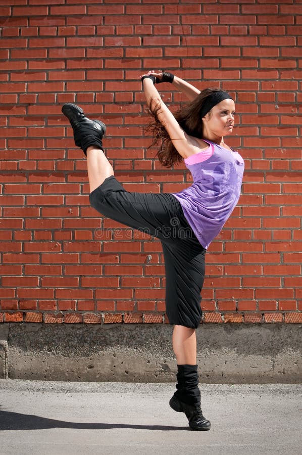 Beautiful Girl Dancing Hip-hop Stock Photo - Image of breakdancing ...