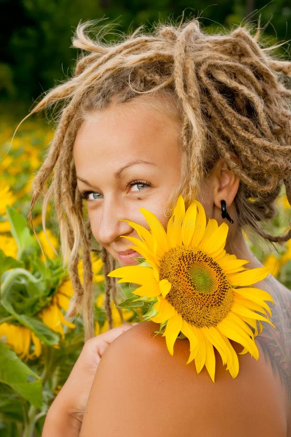 Beautiful Girl with Dreadlocks Stock Image - Image of cheerful, person ...
