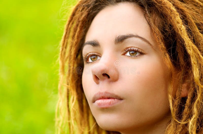 Beautiful Girl with Dreadlocks Stock Photo - Image of lady, blurred ...