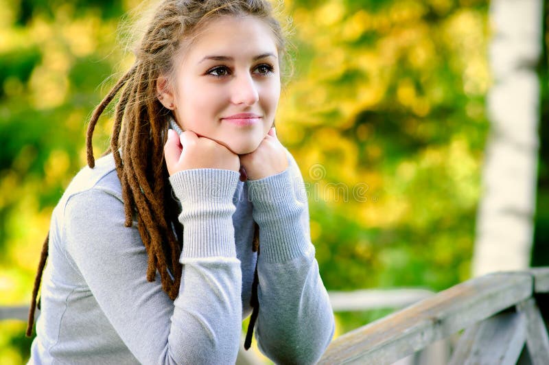 Beautiful Girl with Dreadlocks Stock Photo - Image of culture, face ...