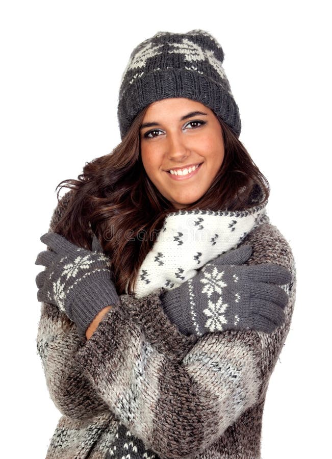 Beautiful Girl Dressed in Winter Clothing Stock Photo - Image of female ...