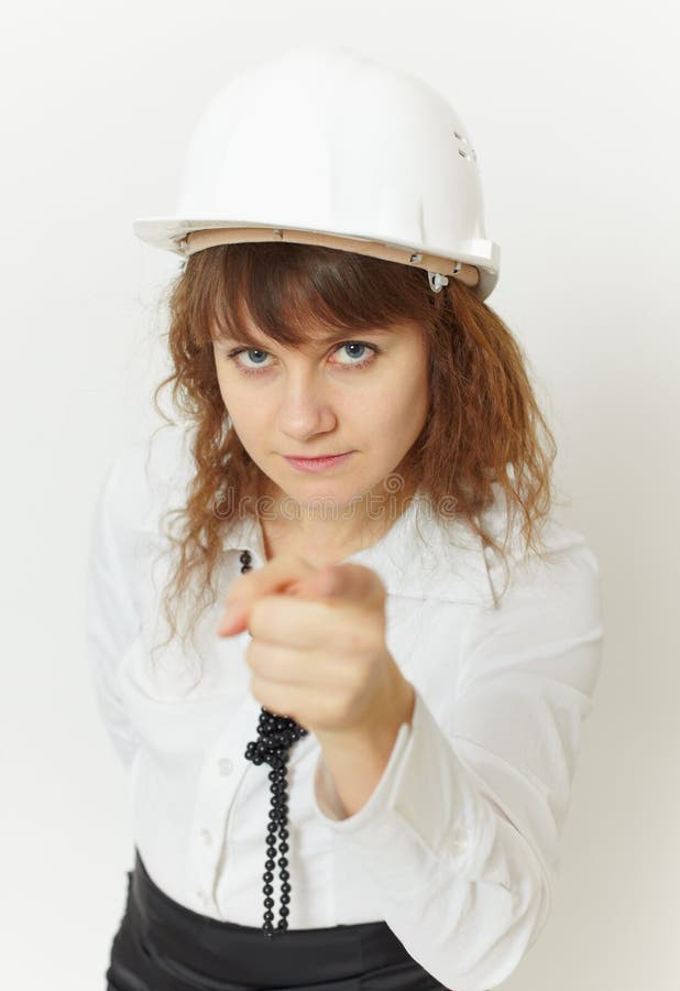 Beautiful Girl - Engineer Under Safety Precautions Stock Photo - Image ...