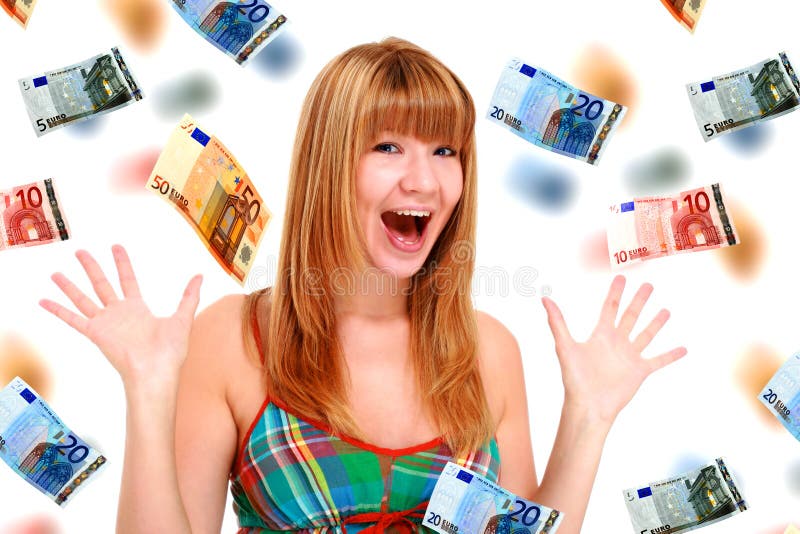 Euro and Girl stock image. Image of lady, europe, billet - 5111083