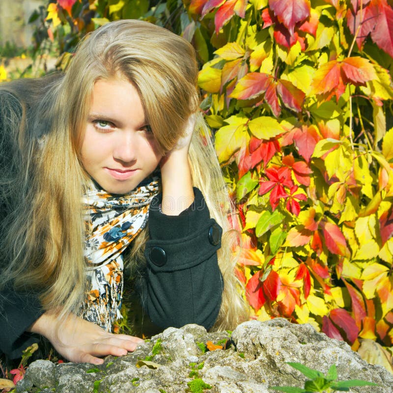 Beautiful Girl in Fall Season Stock Photo - Image of coiffure, mazing ...