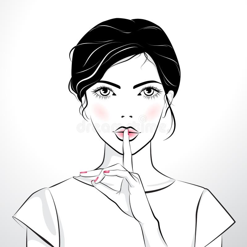 Finger Shh Lips Stock Illustrations – 505 Finger Shh Lips Stock ...