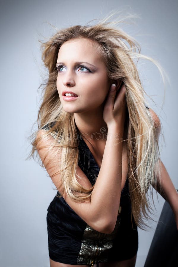 Beautiful Girl with Flying Hair Stock Image - Image of female, hair ...