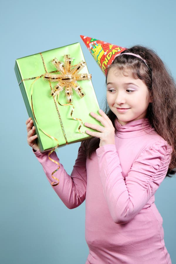 Beautiful Girl with a Gift. Stock Photo - Image of people, cheerful ...