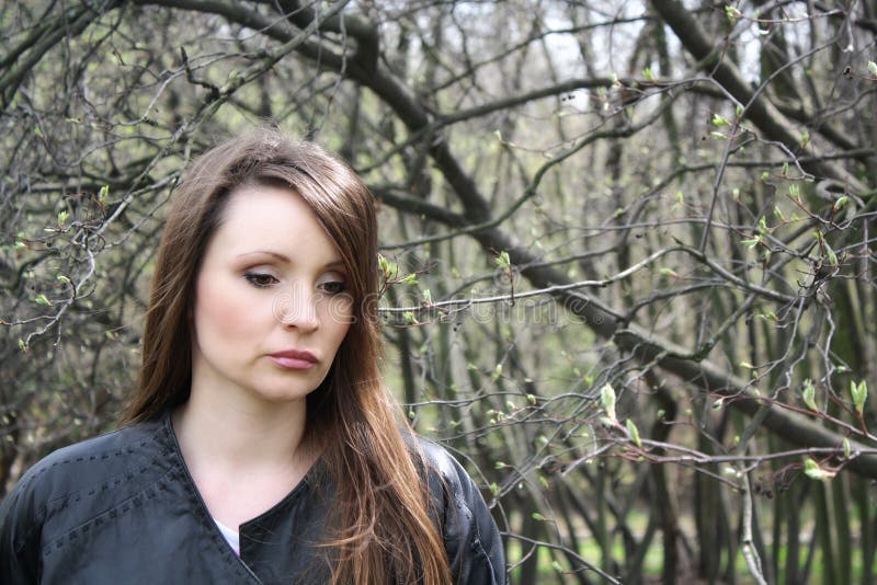 Beautiful girl in grief. stock photo. Image of person - 24584672