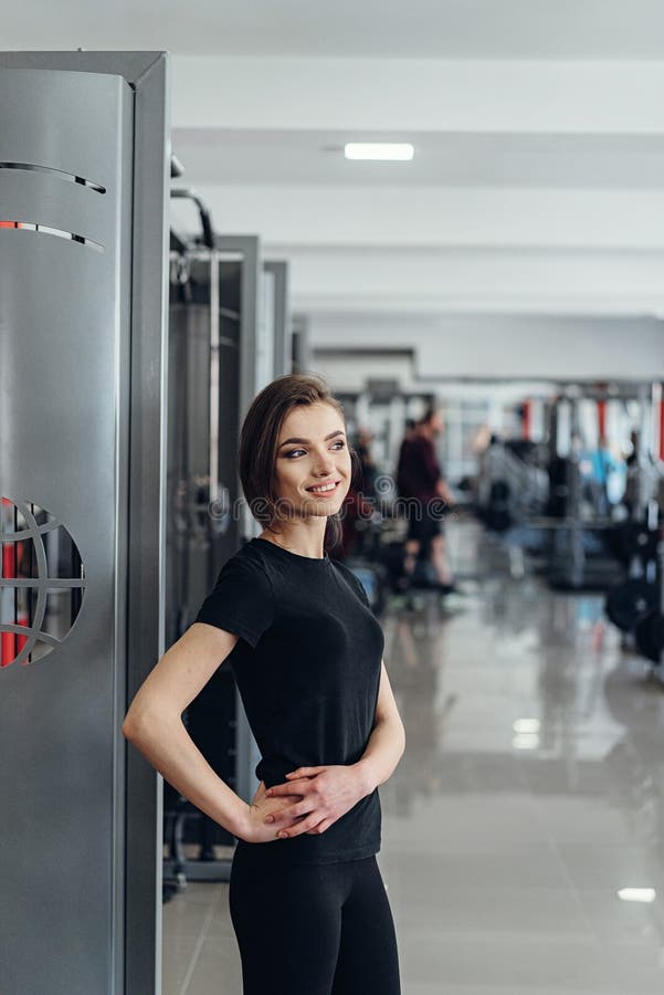 Beautiful girl at the gym stock image. Image of healthy - 68584069