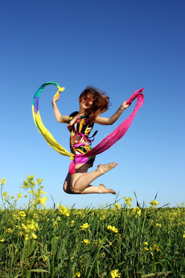Beautiful Girl Having Fun on the Field Stock Photo - Image of gorgeous ...