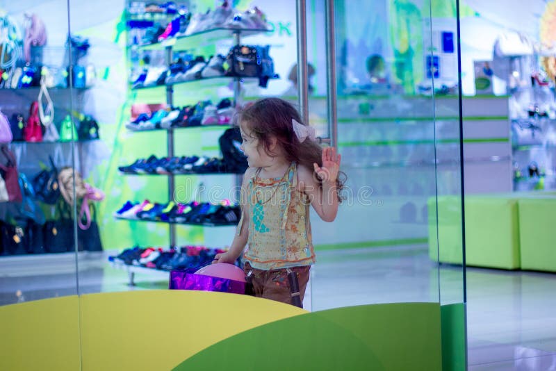 Beautiful Girl Having Fun on the Store Stock Image - Image of small ...