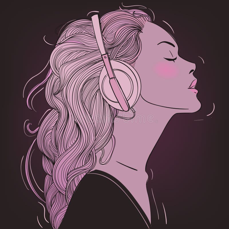 Beautiful Girl with Headphones Stock Vector - Illustration of people ... Beautiful Girl with Headphones Stock Vector - Illustration of people ...