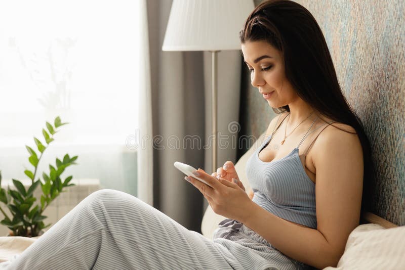 The Girl is Holding a Phone with a Screen Stock Image - Image of girl ...