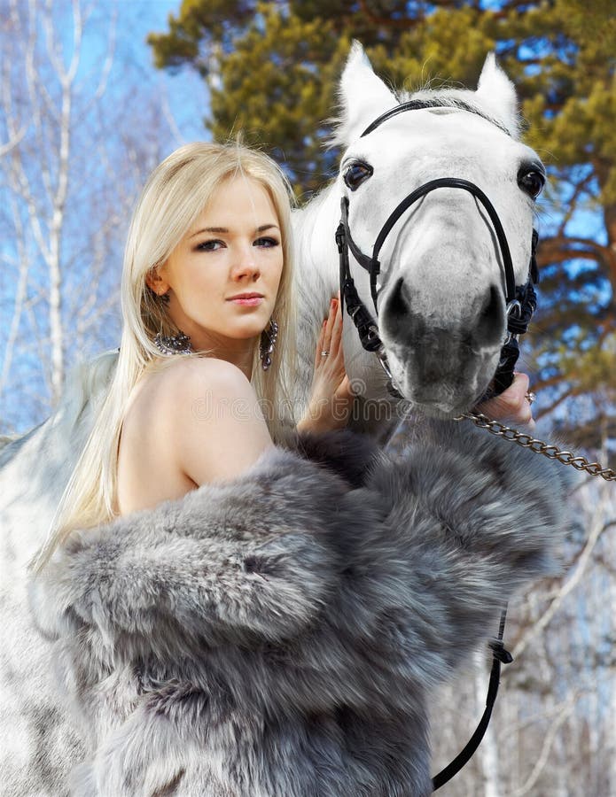 Beautiful girl with horse stock image. Image of horse - 19739077