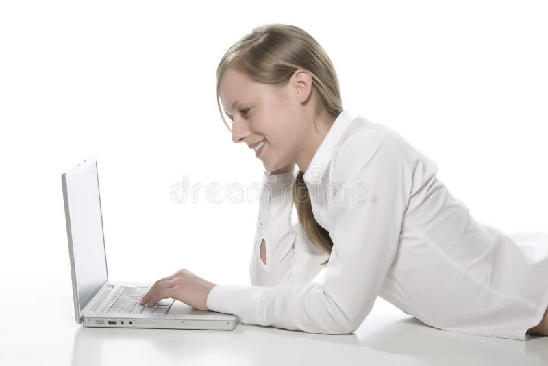 Beautiful Girl with Laptop stock image. Image of people - 5173067