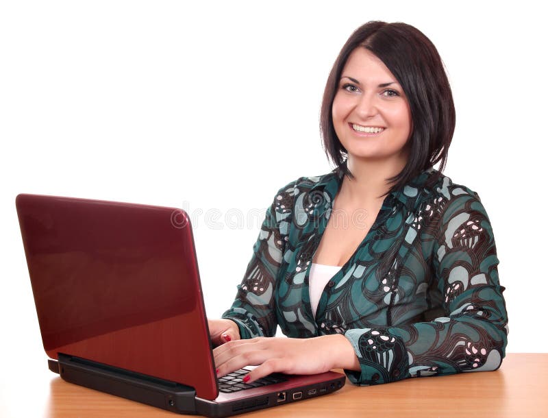 Beautiful girl with laptop stock image. Image of learning - 33210033