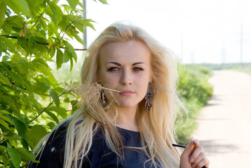 Beautiful Girl Look into the Distance Stock Photo - Image of nature ...