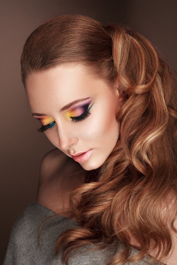 Beautiful Girl with Make-up Stock Photo - Image of beautiful, hair ...
