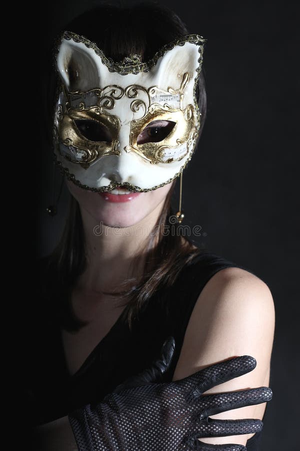 Beautiful girl in mask stock image. Image of mask, christmas - 12053735