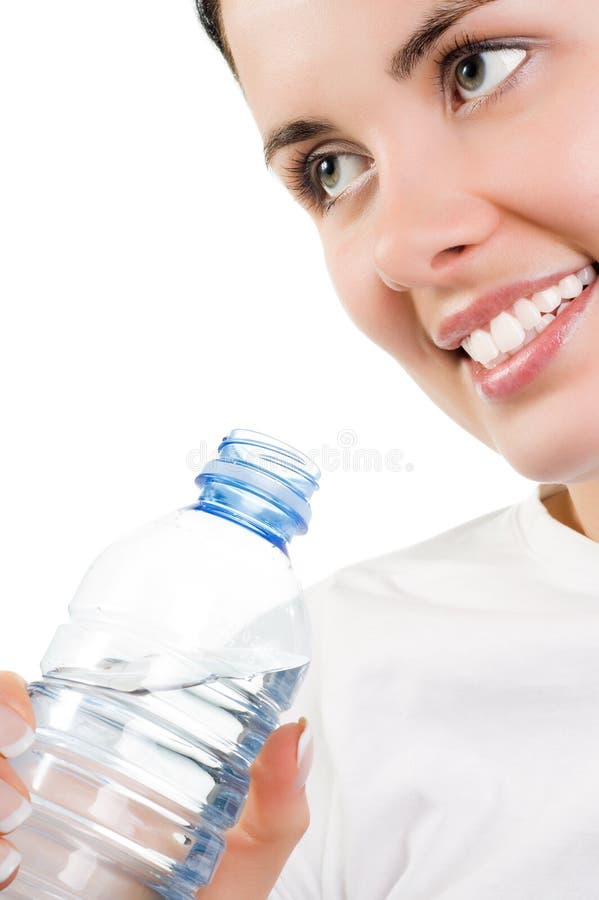 Beautiful Girl with Mineral Water Stock Photo - Image of gulp, girl ...