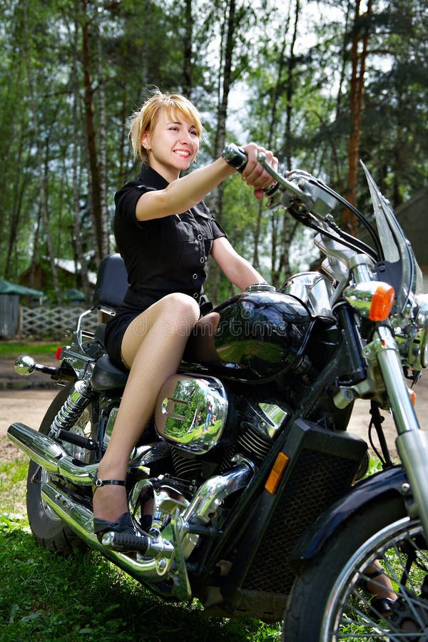 Beautiful Girl on Motorcycle Stock Photo - Image of cover, freedom ...