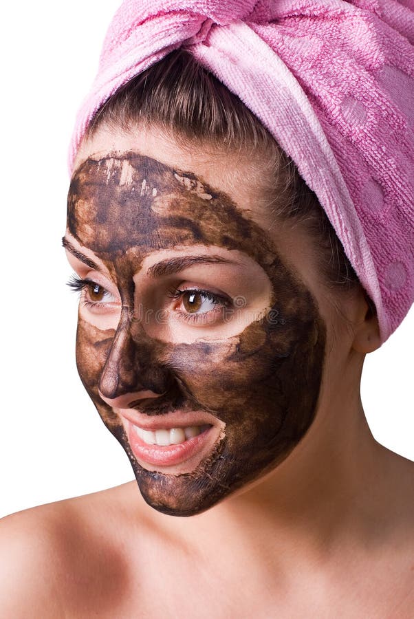 Beautiful Girl with Mud Mask on Face Stock Photo - Image of vertical ...