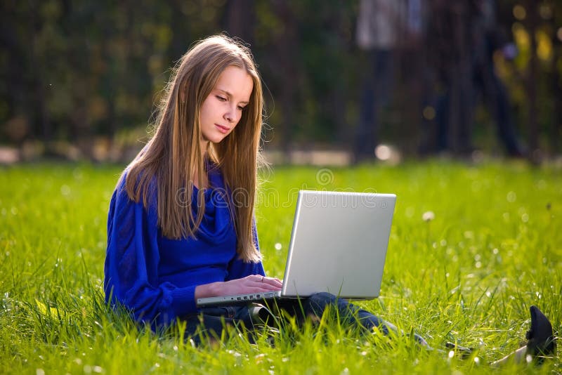 Beautiful Girl with Notebook Stock Photo - Image of outdoor, colorful ...