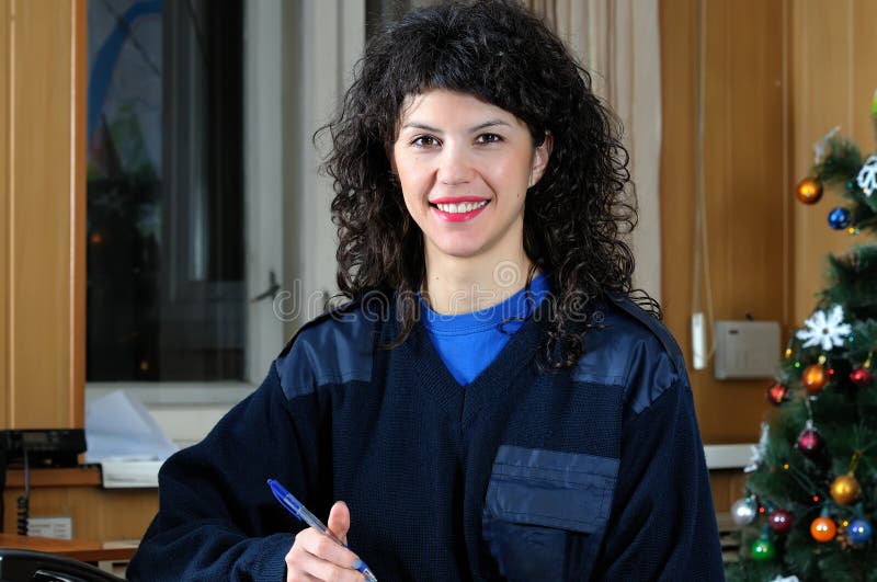 Beautiful Girl - the Operator of Fire Service Stock Photo - Image of ...