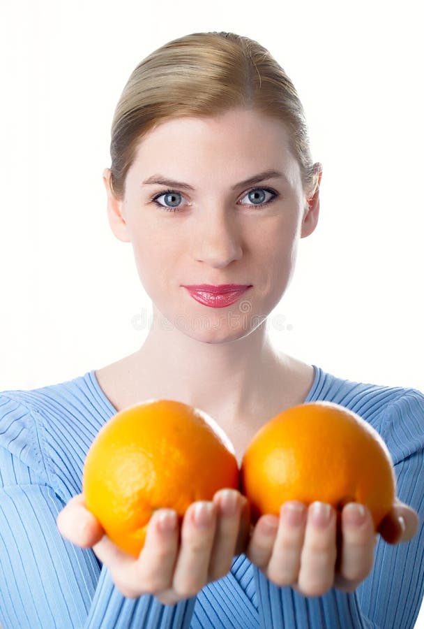 Beautiful Girl With An Orange Picture. Image: 8447196